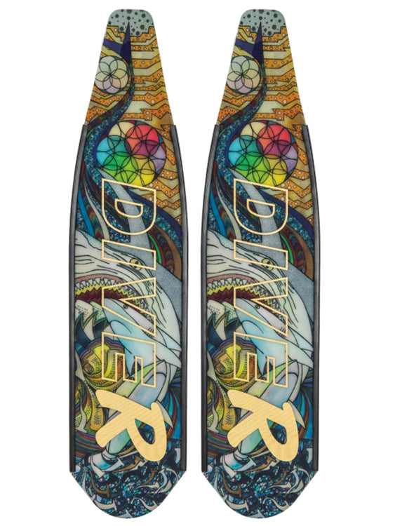 DiveR Freediving Fin Blades - Sharks ($429) | ODG Australia