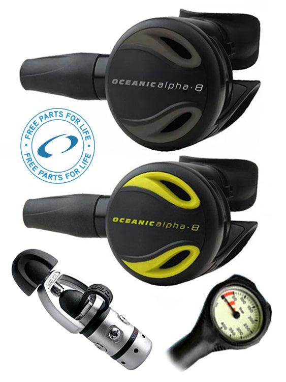 Oceanic Regulator Set Alpha 8 / SP5 w Octopus & SPG ($719) | ODG Australia