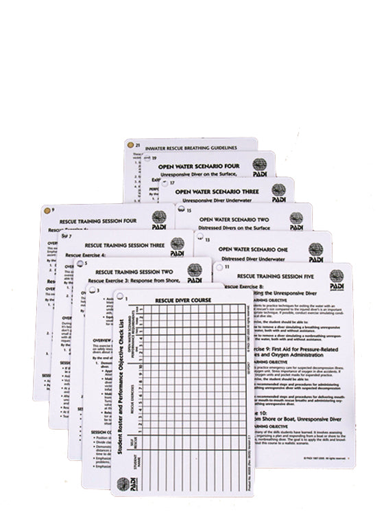 PADI Slates: Rescue Diver Instructor Cue Cards ($165) | ODG Australia